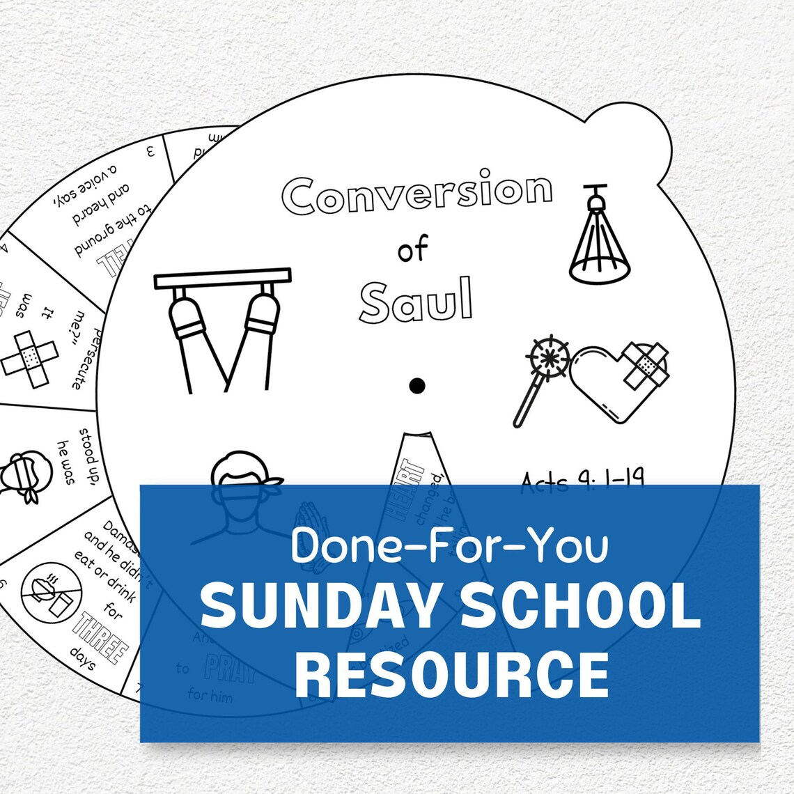 Conversion of Saul Coloring Wheel, Sunday School Activity, Paul’s ...