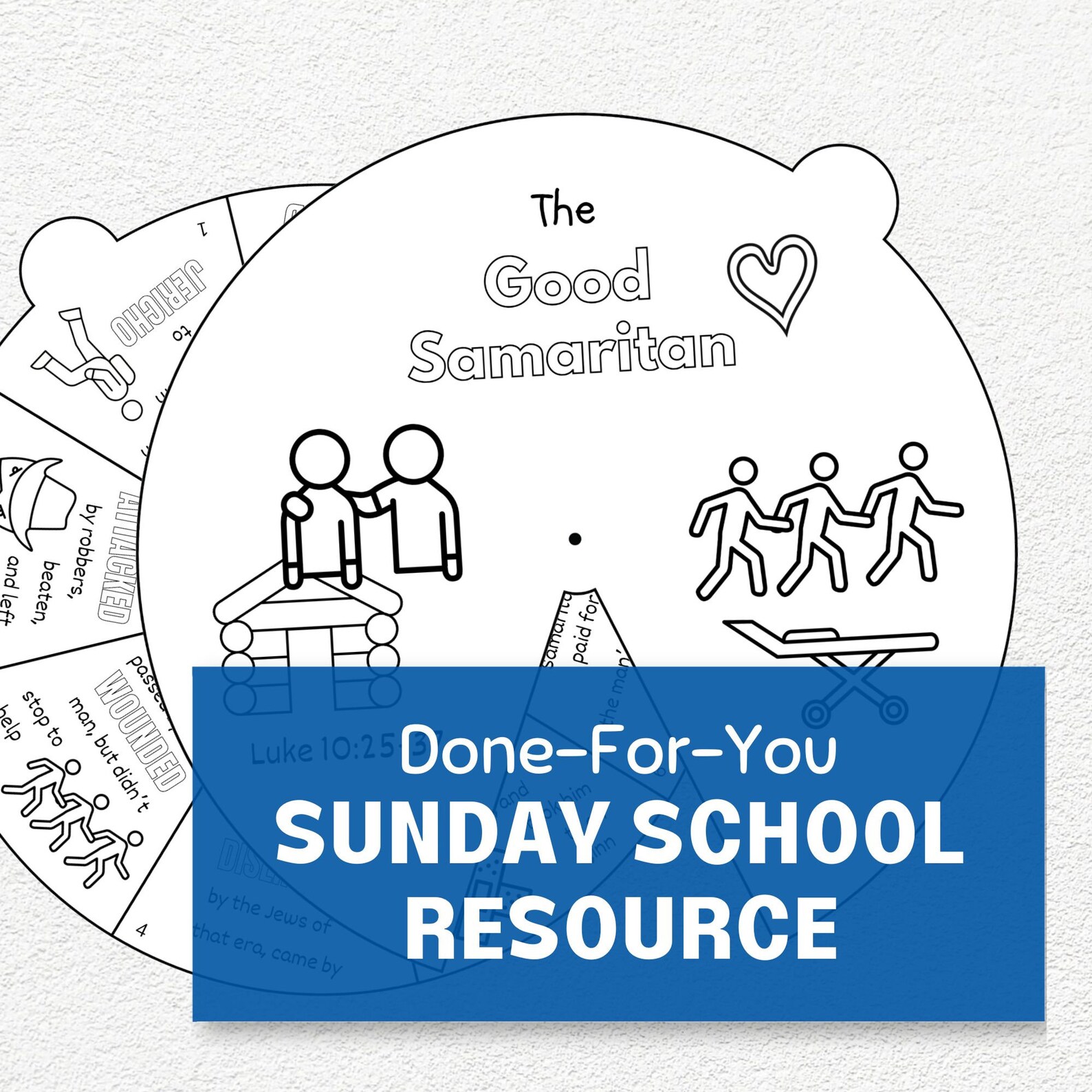 The Good Samaritan Coloring Wheel, Printable Sunday School Craft, Kids ...