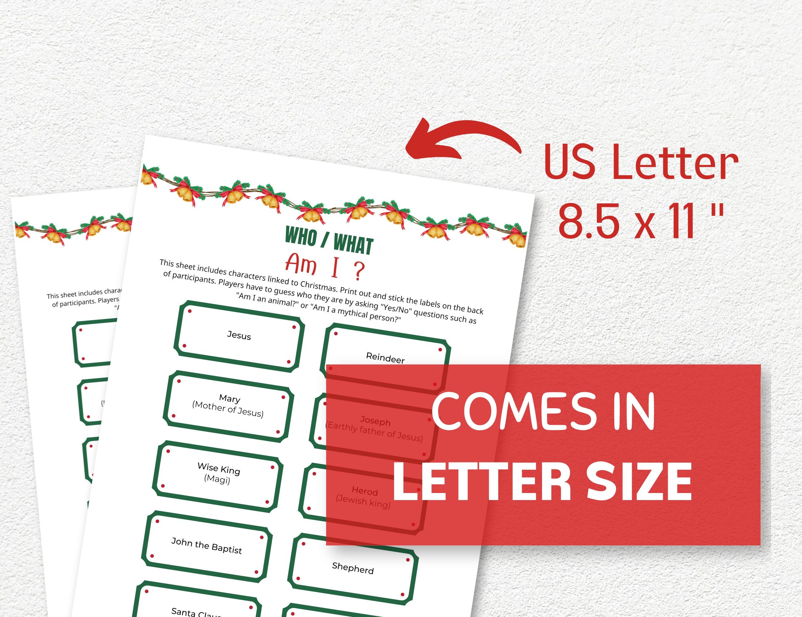 Christmas Who Am I Game, Printable Christmas Guess Who, Party Game for ...