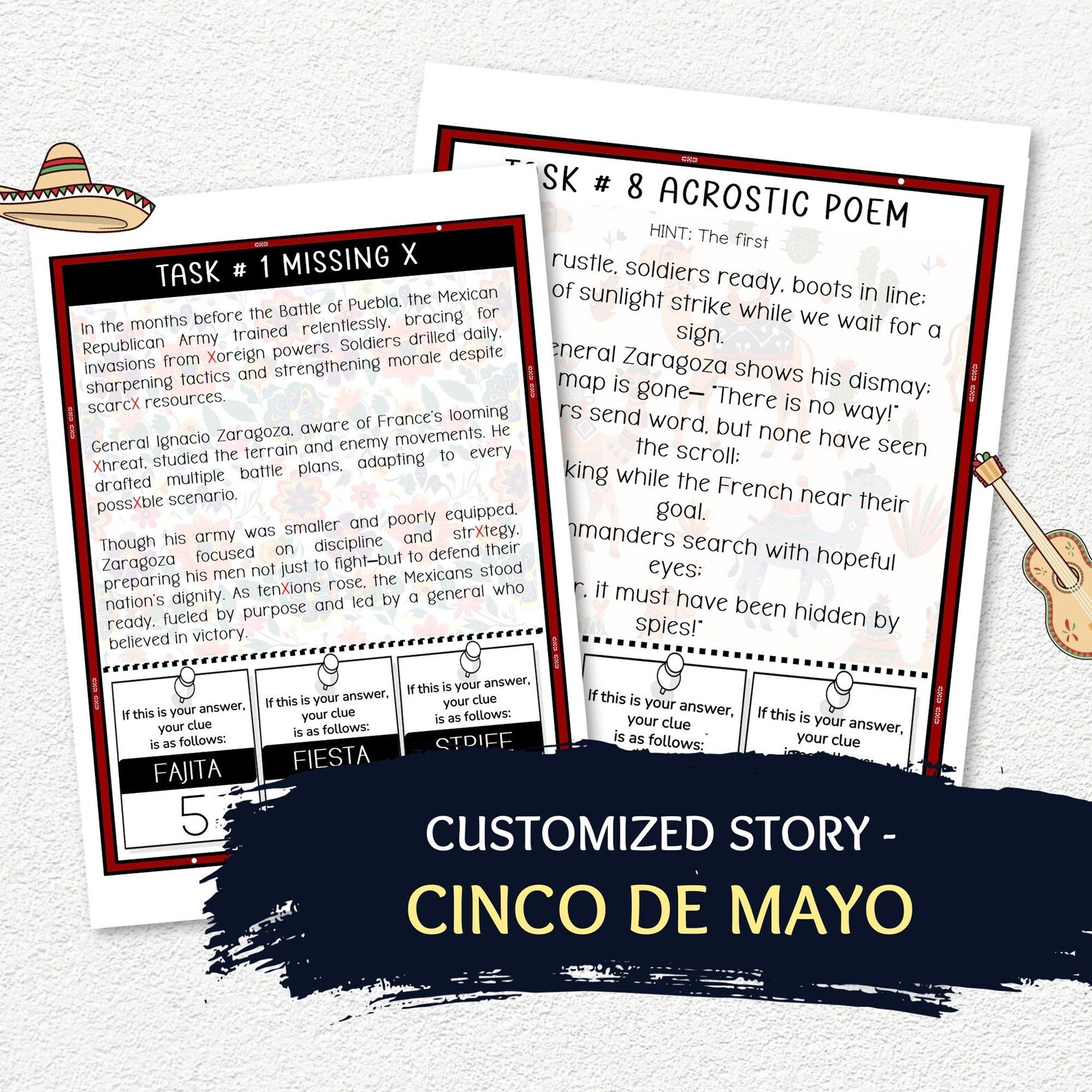 Cinco De Mayo Escape Room, 12 Printable PDF Puzzles, Mexican History ...