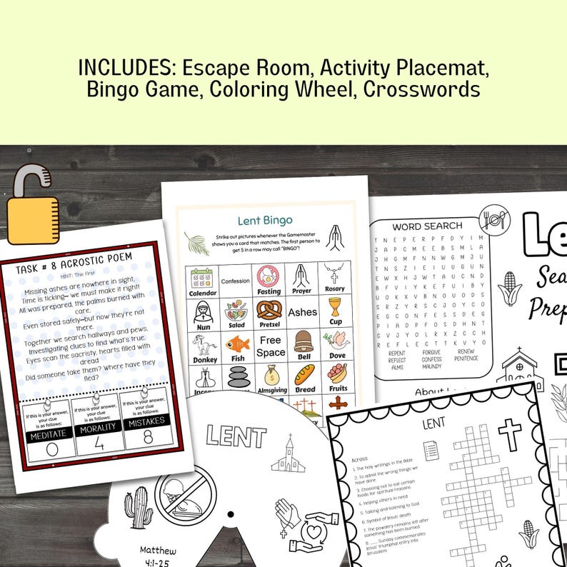 Lent Activity Bundle, 5 Printable Sunday School Lessons, Ash Wednesday ...