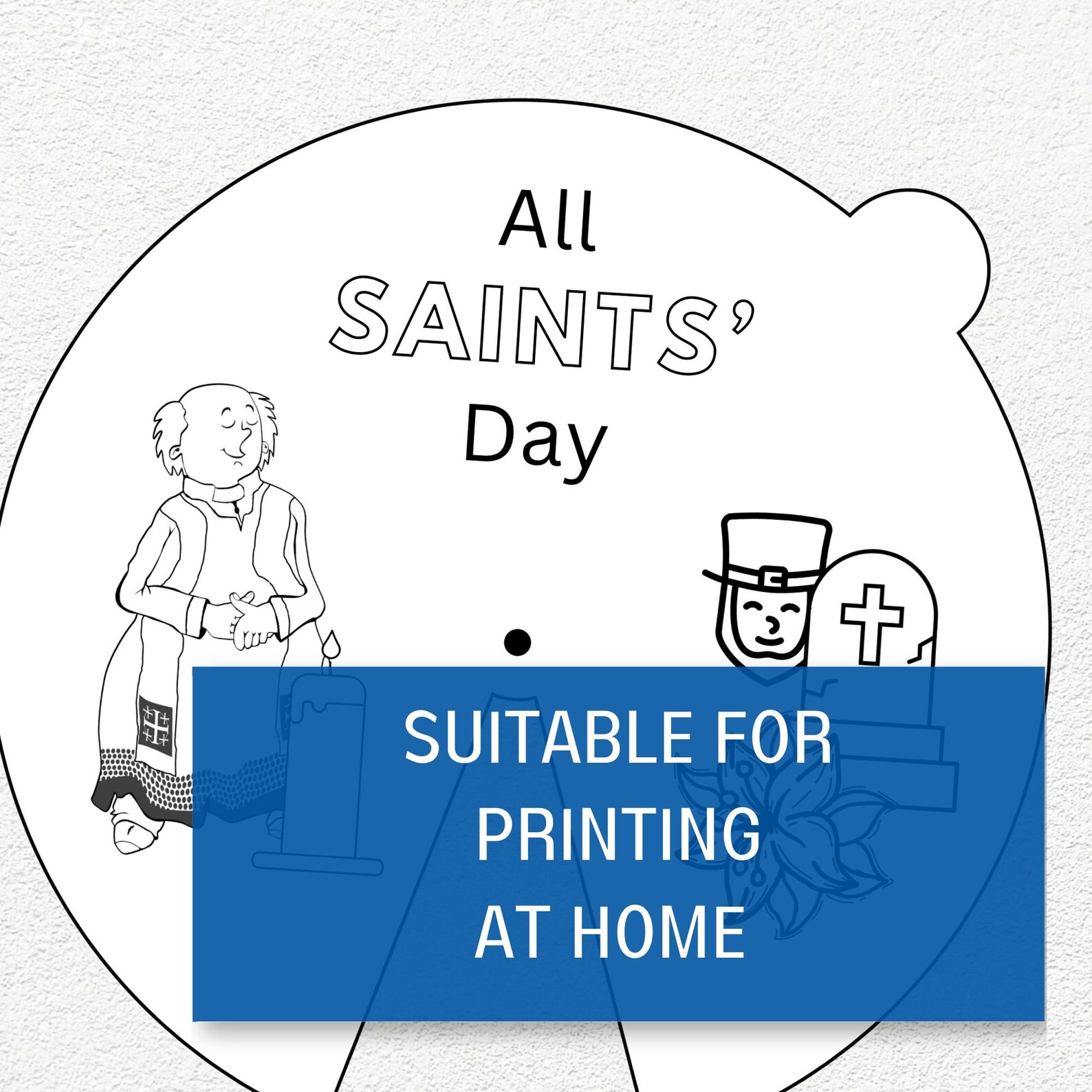 All Saints’ Day Coloring Wheel, Printable Sunday School Activities, All ...