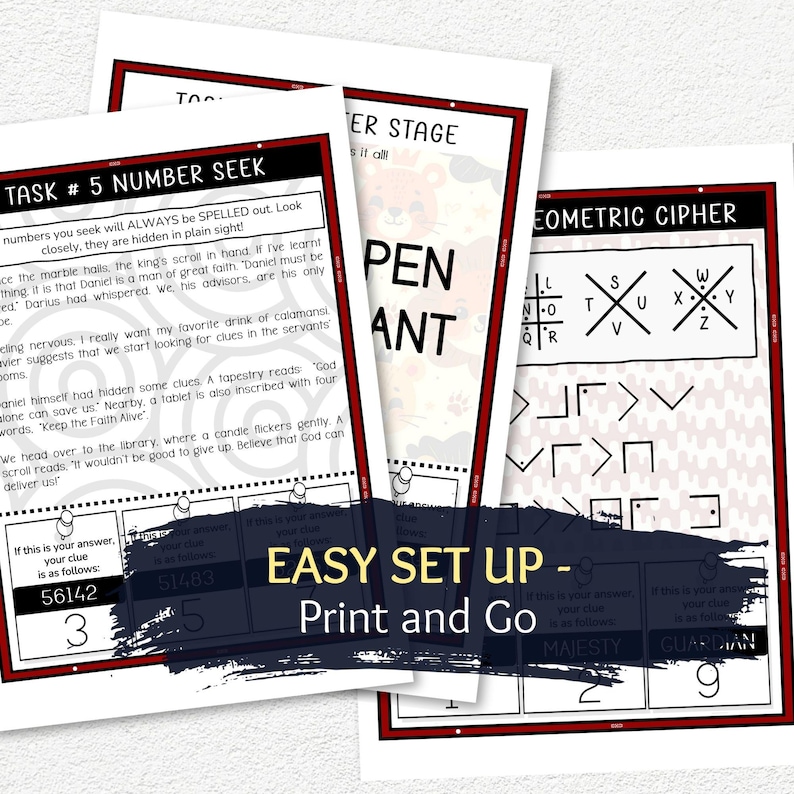 Daniel in the Lions’ Den Escape Room, 12 Printable PDF Puzzles, Bible ...