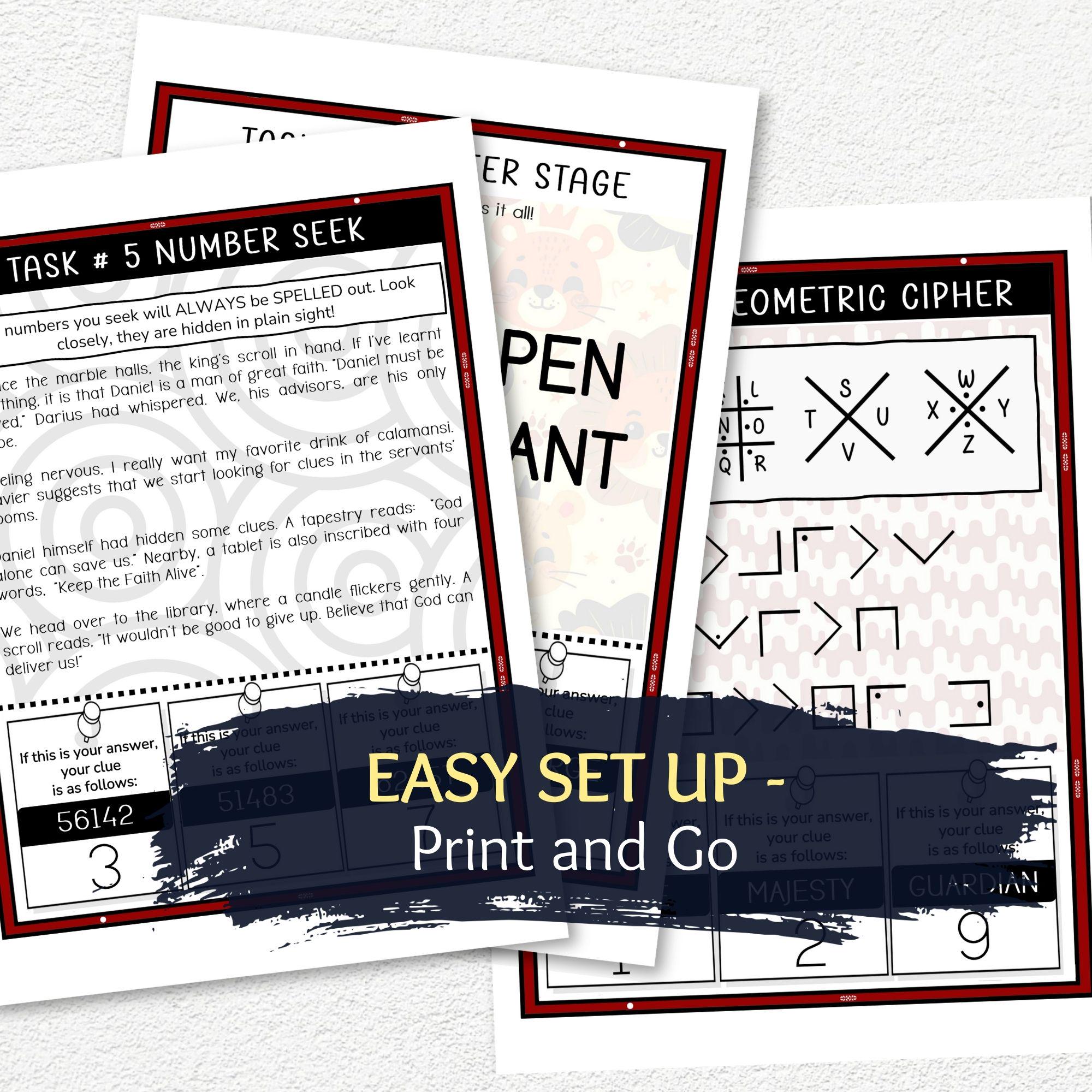 Daniel in the Lions’ Den Escape Room, 12 Printable PDF Puzzles, Bible ...