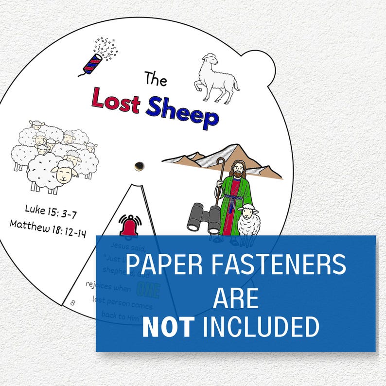 The Lost Sheep Coloring Wheel, Sunday School Lesson, Parable of the ...