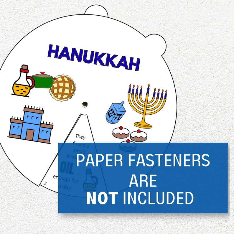 Hanukkah Coloring Wheel Printable, Chanukah Kids Craft, Hebrew School ...