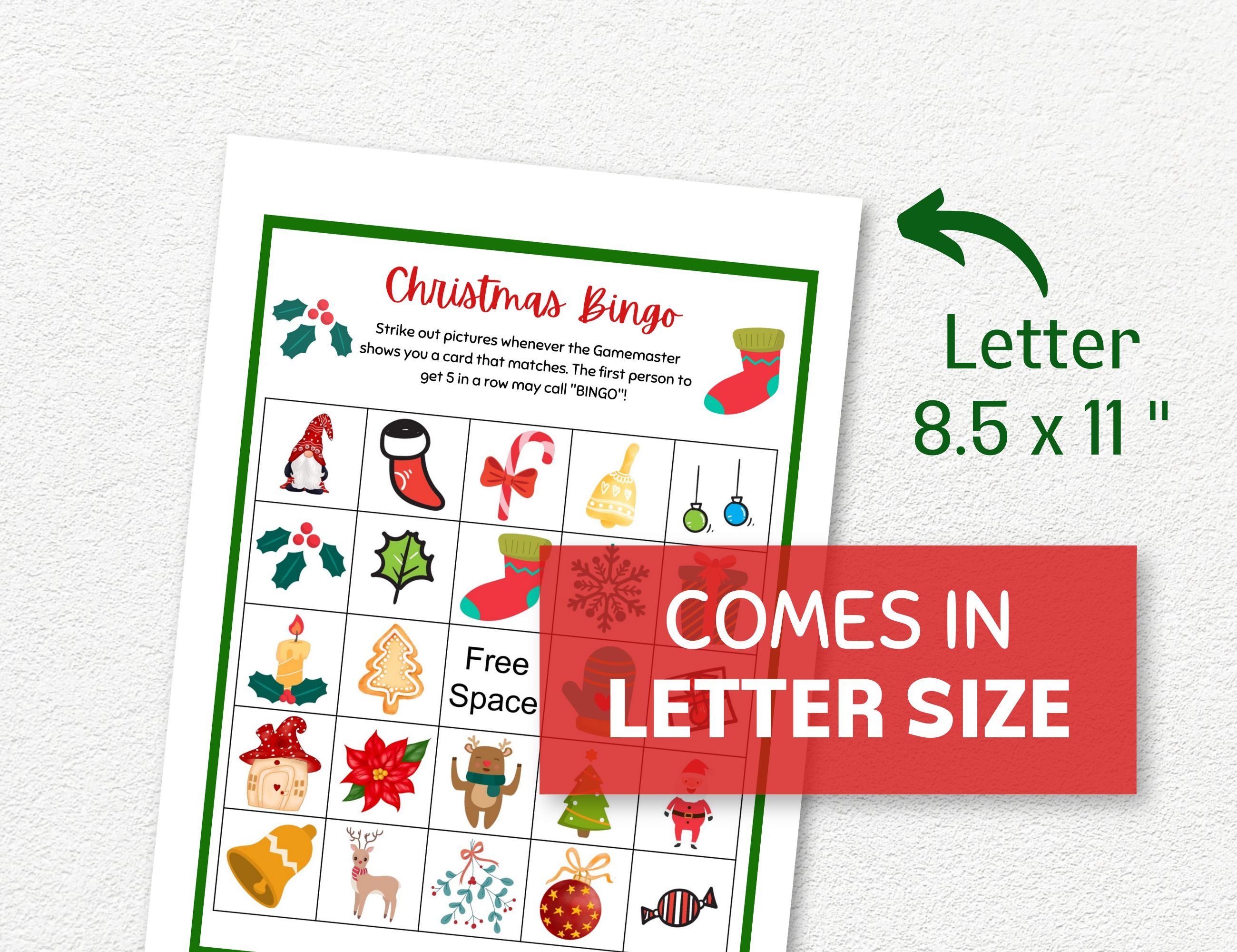 Christmas Bingo Printable, 25 Bingo Cards Game, Winter Bingo for Kids ...