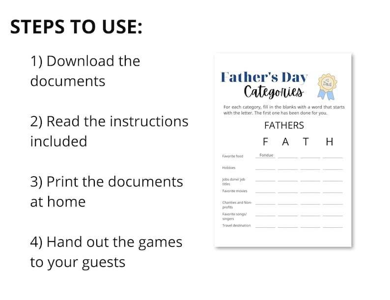 Father’s Day Game Bundle, 7 Printable Games for Father’s Day, Find the ...