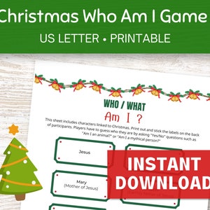 Christmas Who Am I Game, Printable Christmas Guess Who, Party Game for ...