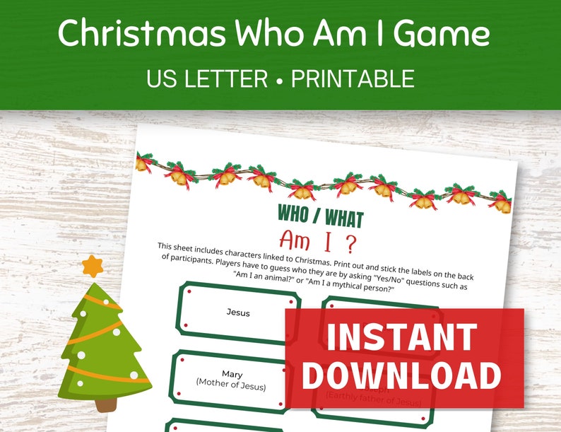 Christmas Who Am I Game, Printable Christmas Guess Who, Party Game for ...