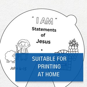 I Am Statements of Jesus Coloring Wheel, Printable Sunday School Lesson ...