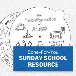 Transfiguration of Jesus Coloring Wheel, Sunday School Lesson ...