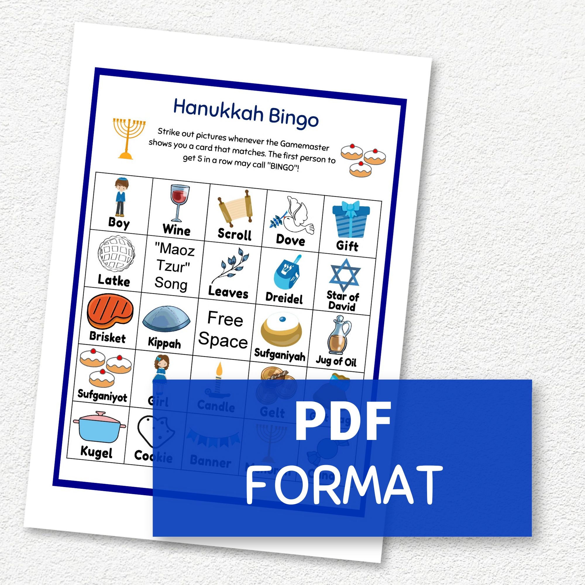 Hanukkah Bingo Game Printable, 50 Holiday Bingo Cards PDF, Chanukah ...