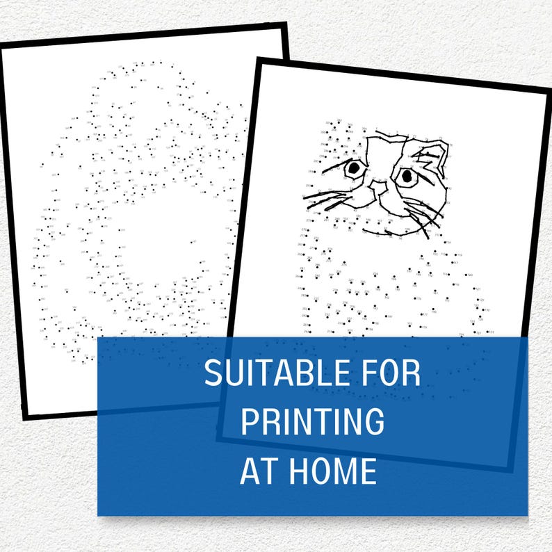 Pets Dot to Dot Activity, 20 Printable Worksheets for Adults and Teens ...
