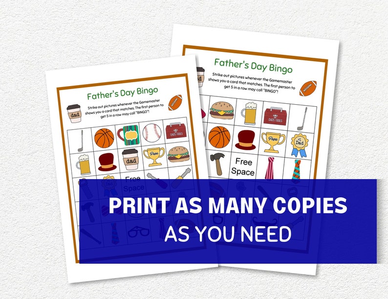 Father’s Day Bingo Cards Printable, 100 Father’s Day Bingo Cards PDF ...