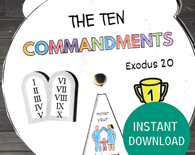 Ten Commandments Folding Surprise Bible Craft, Bible Lesson for ...