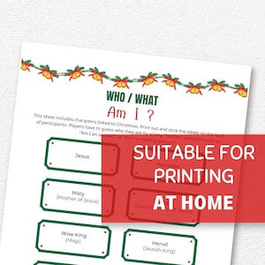 Christmas Who Am I Game, Printable Christmas Guess Who, Party Game for ...