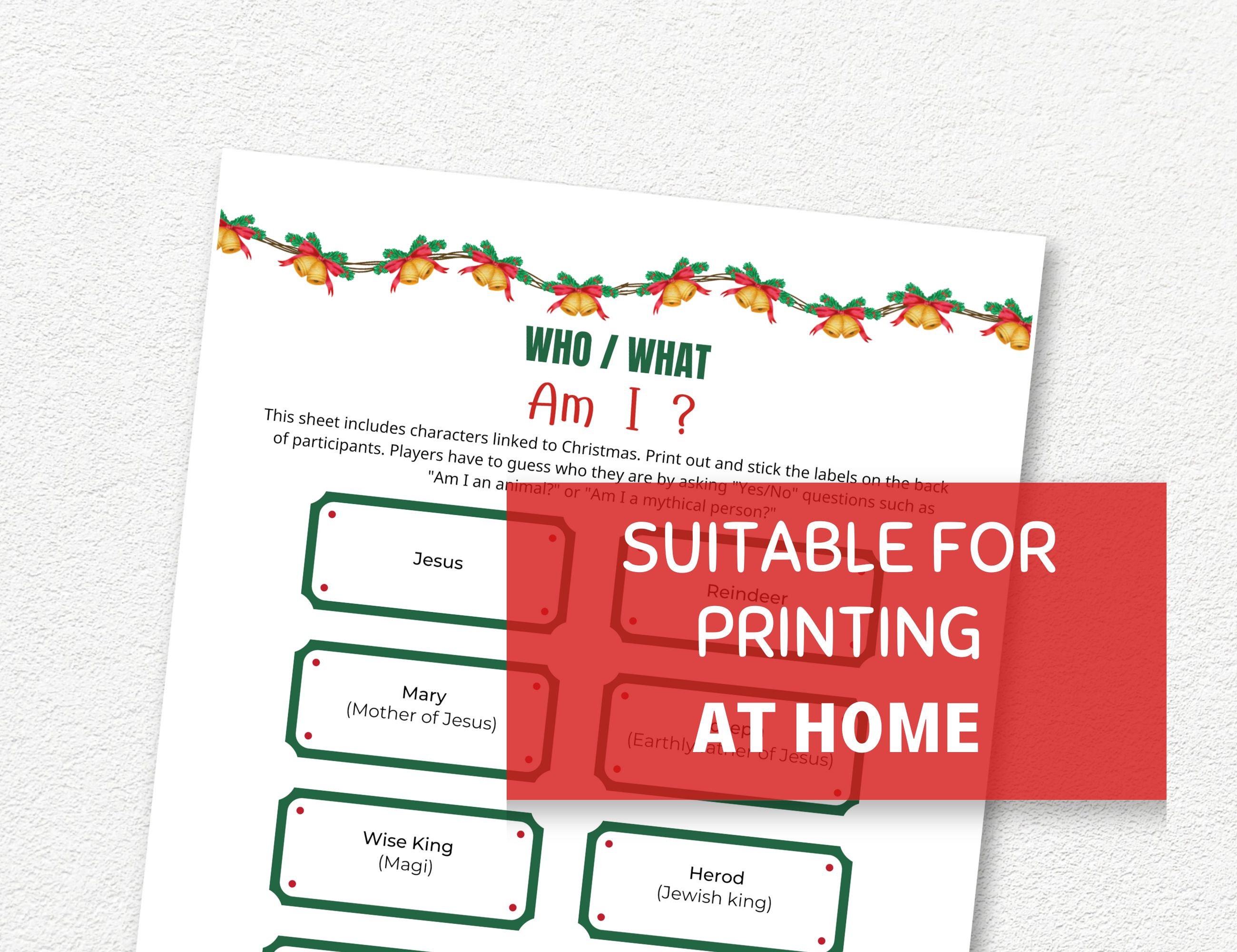 Christmas Who Am I Game, Printable Christmas Guess Who, Party Game for ...