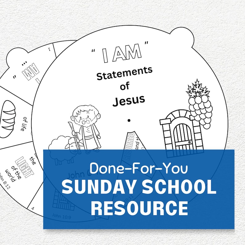I Am Statements of Jesus Coloring Wheel, Printable Sunday School Lesson ...