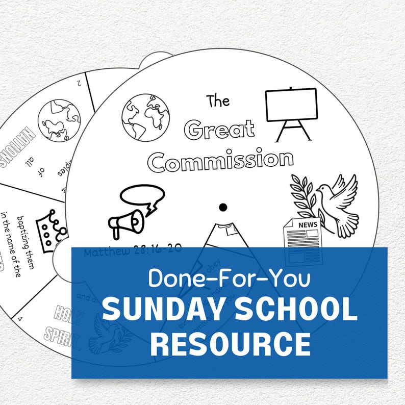 The Great Commission Coloring Wheel, Sunday School Lesson, Great ...