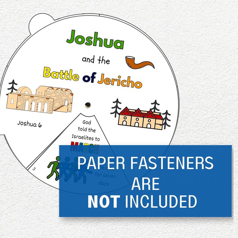 Joshua and the Battle of Jericho Coloring Wheel, Printable Sunday ...