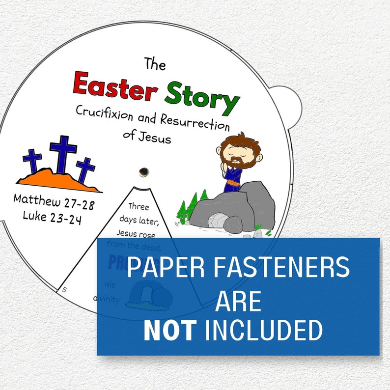 Easter Story Coloring Wheel, Crucifixion and Resurrection of Jesus ...