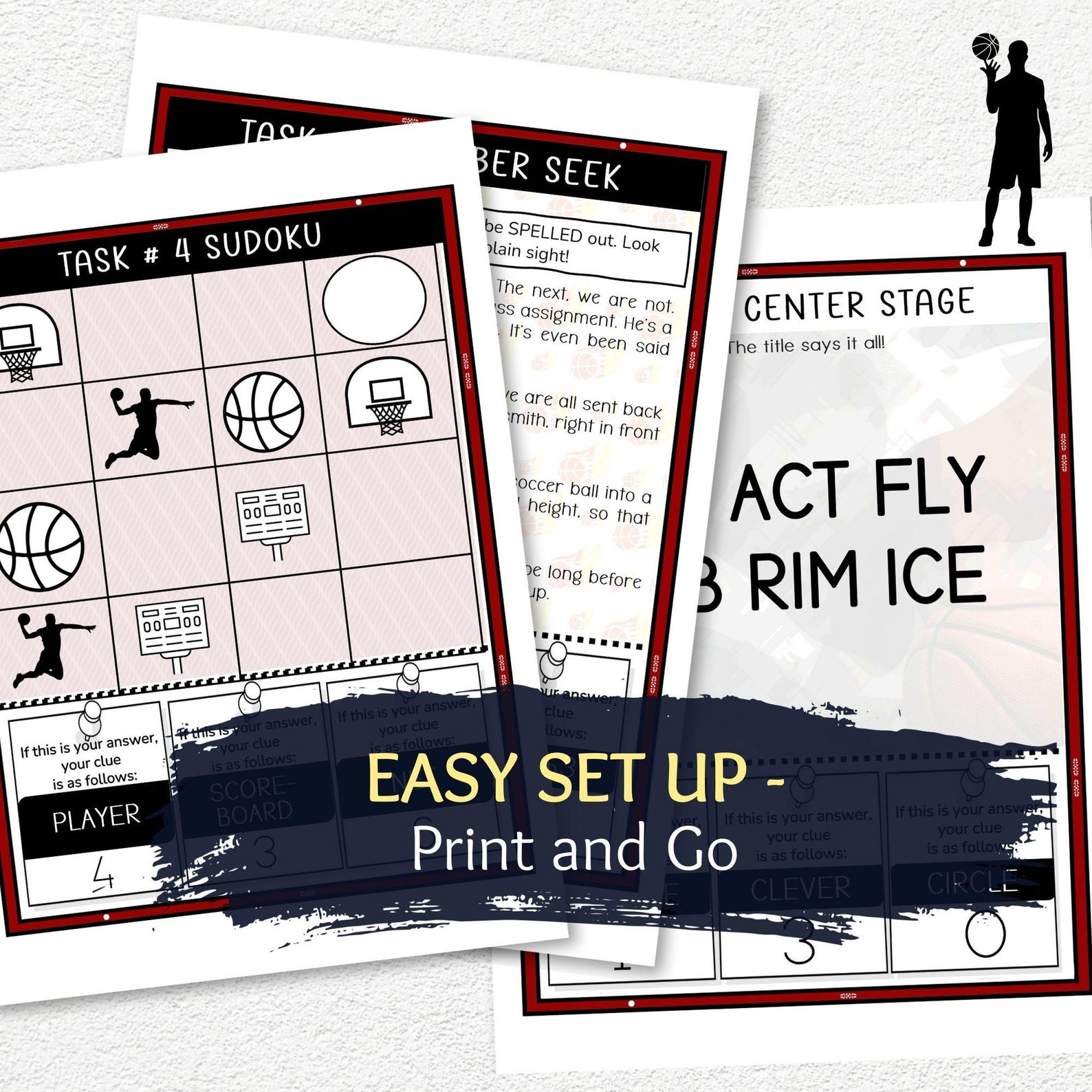 Basketball Escape Room, 12 Printable Puzzles, Time Machine Escape Room ...
