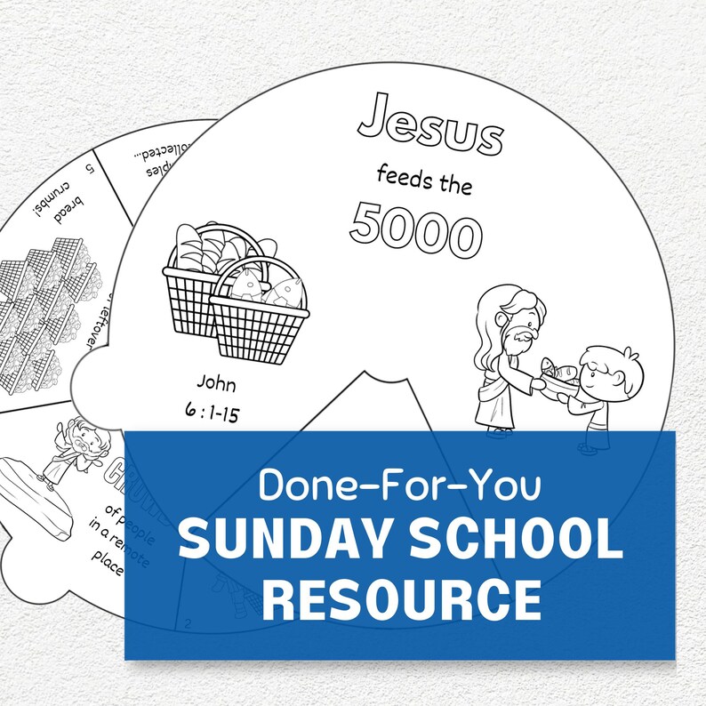 Jesus Feeds the 5000 Coloring Wheel, Five Loaves and Two Fish Craft ...