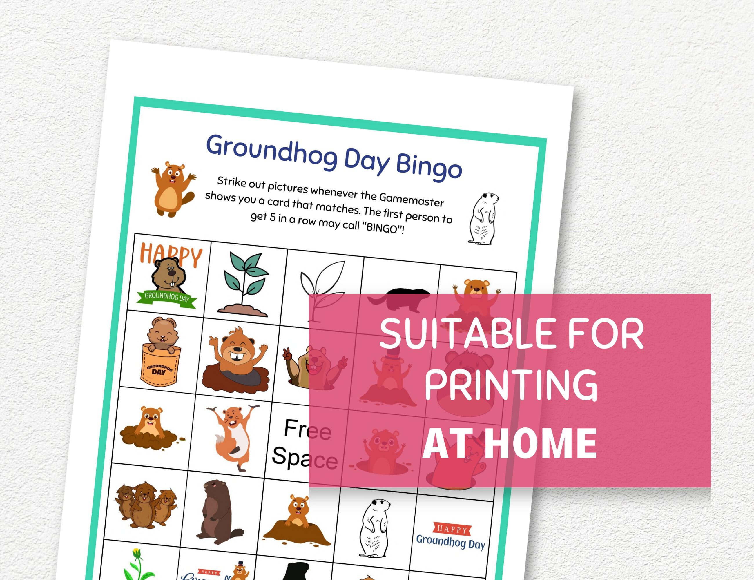 Groundhog Day Bingo, 50 Bingo Cards Printable, Groundhog Day Games - Etsy