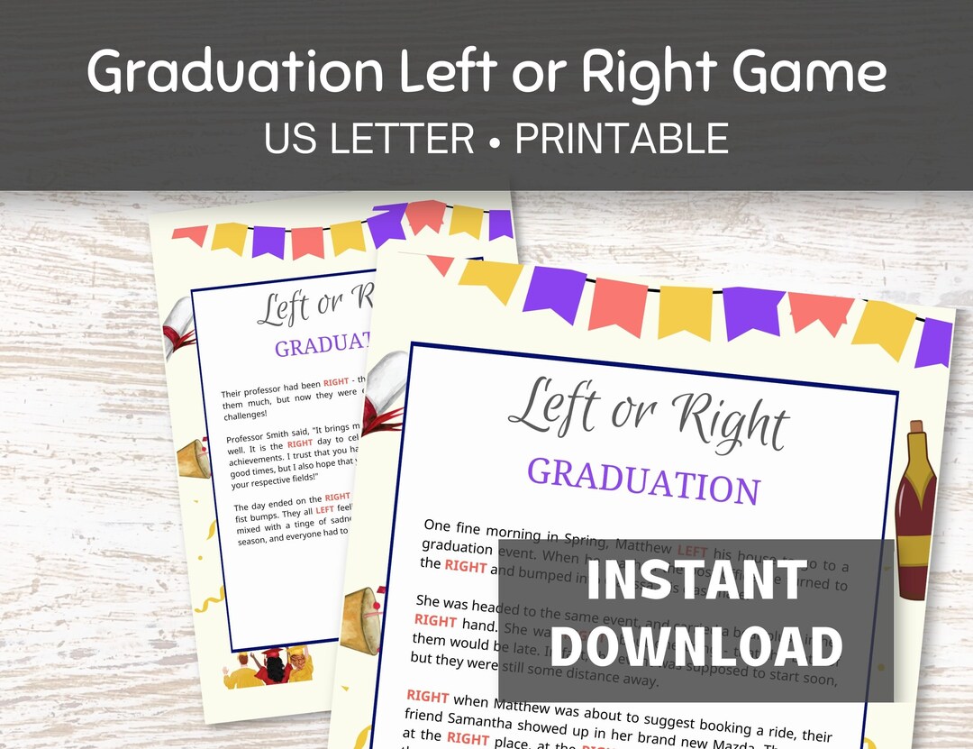 Left Right Game for Graduation Party, Pass the Gift Games for ...