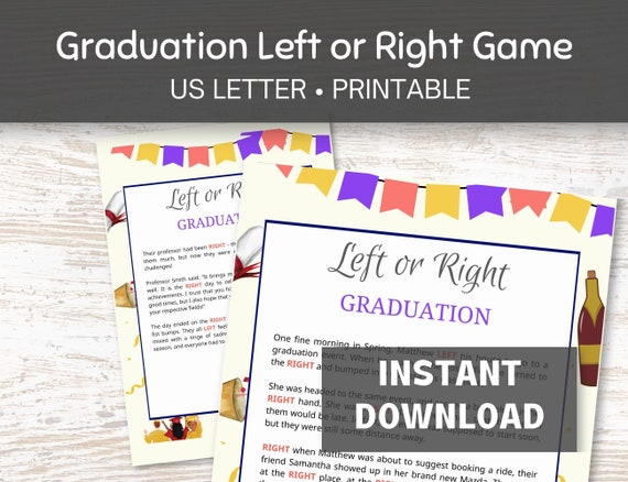 Left Right Game for Graduation Party Pass the Gift Games for | Etsy