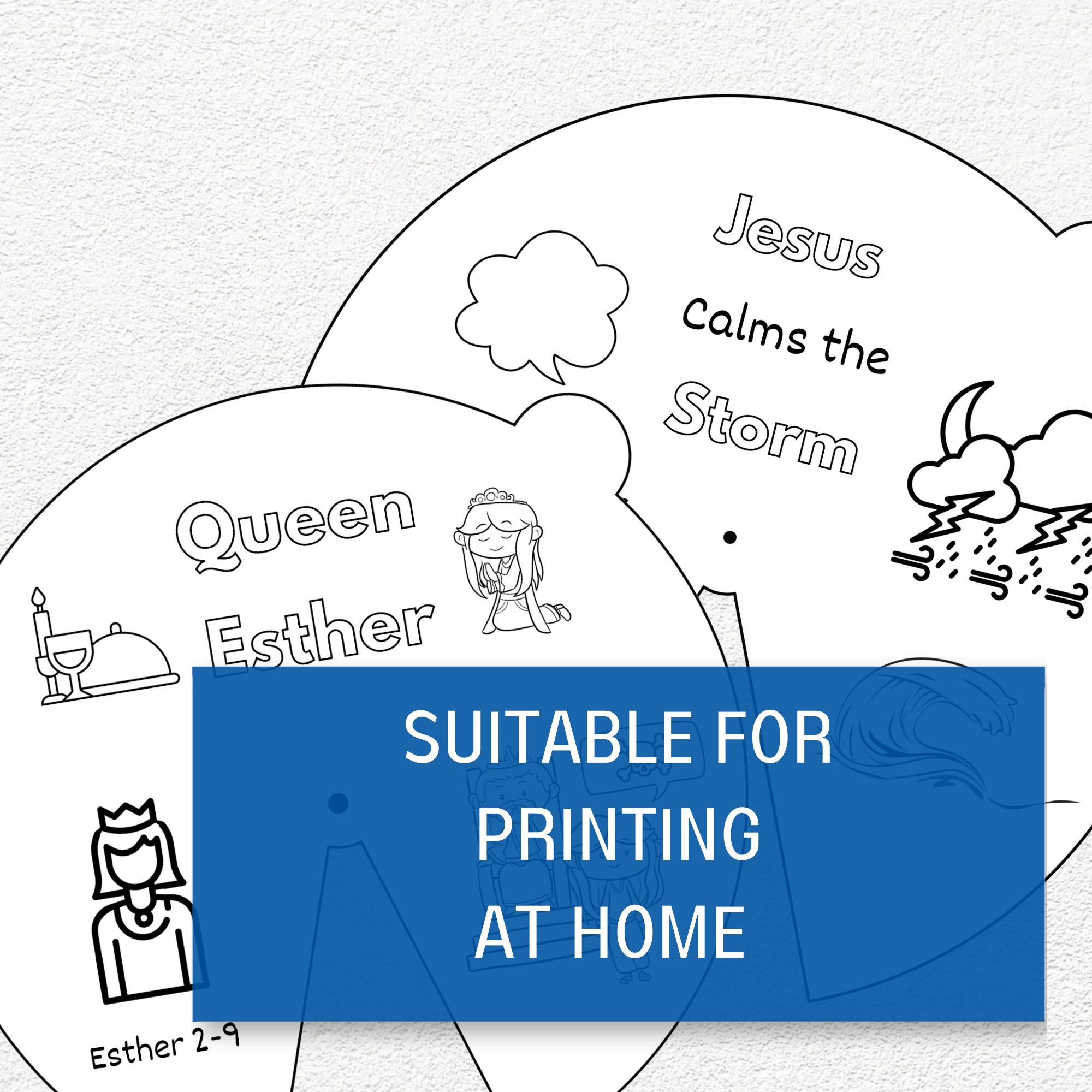 Sunday School Coloring Wheel Bundle, 32 Printable Sunday School Craft ...