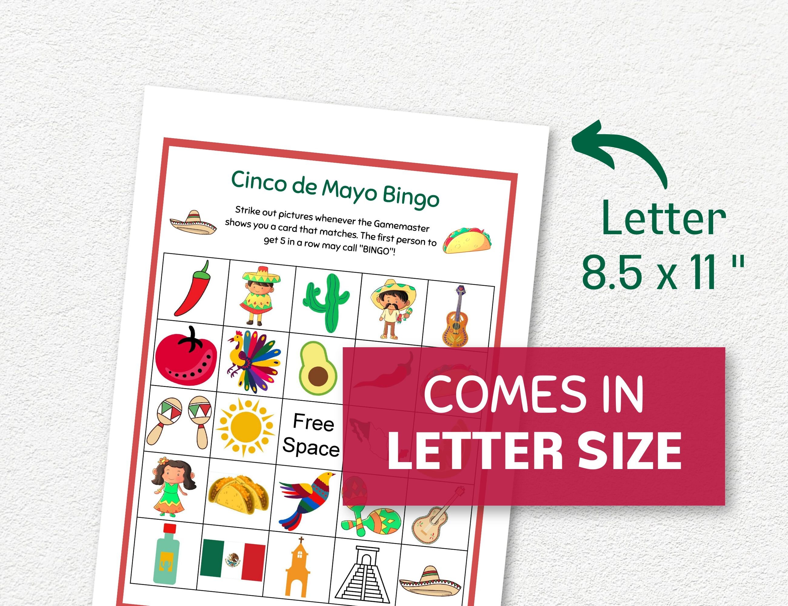 Cinco De Mayo Bingo Cards Printable, Holiday Bingo 50 Cards, Mexican ...