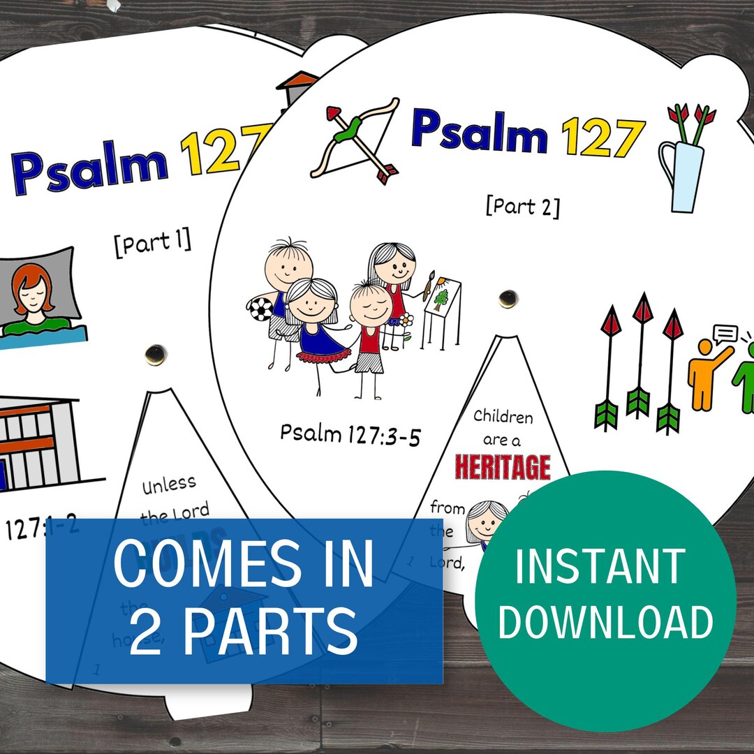 Psalm 127 Coloring Wheels, Printable Sunday School Craft, Kids Bible ...