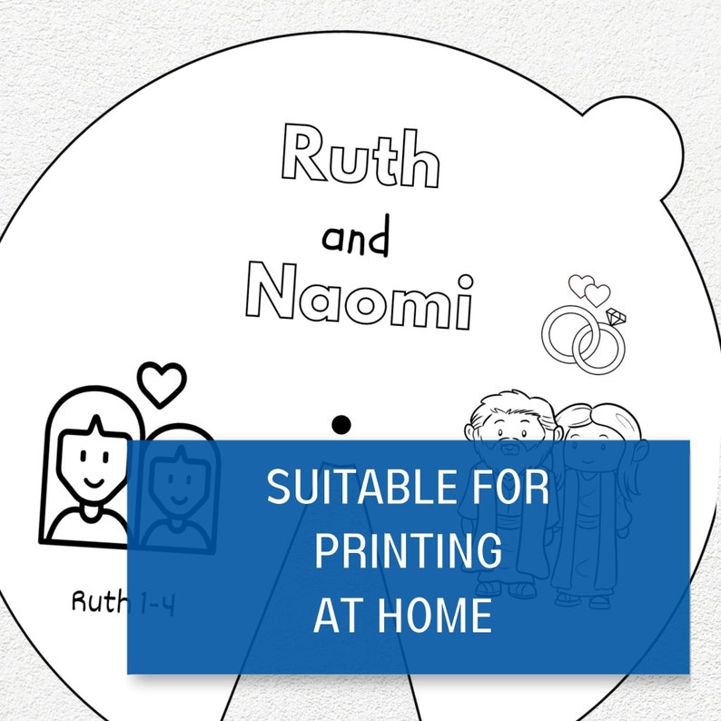 Ruth and Naomi Coloring Wheel, Printable Sunday School Lesson, Kids ...