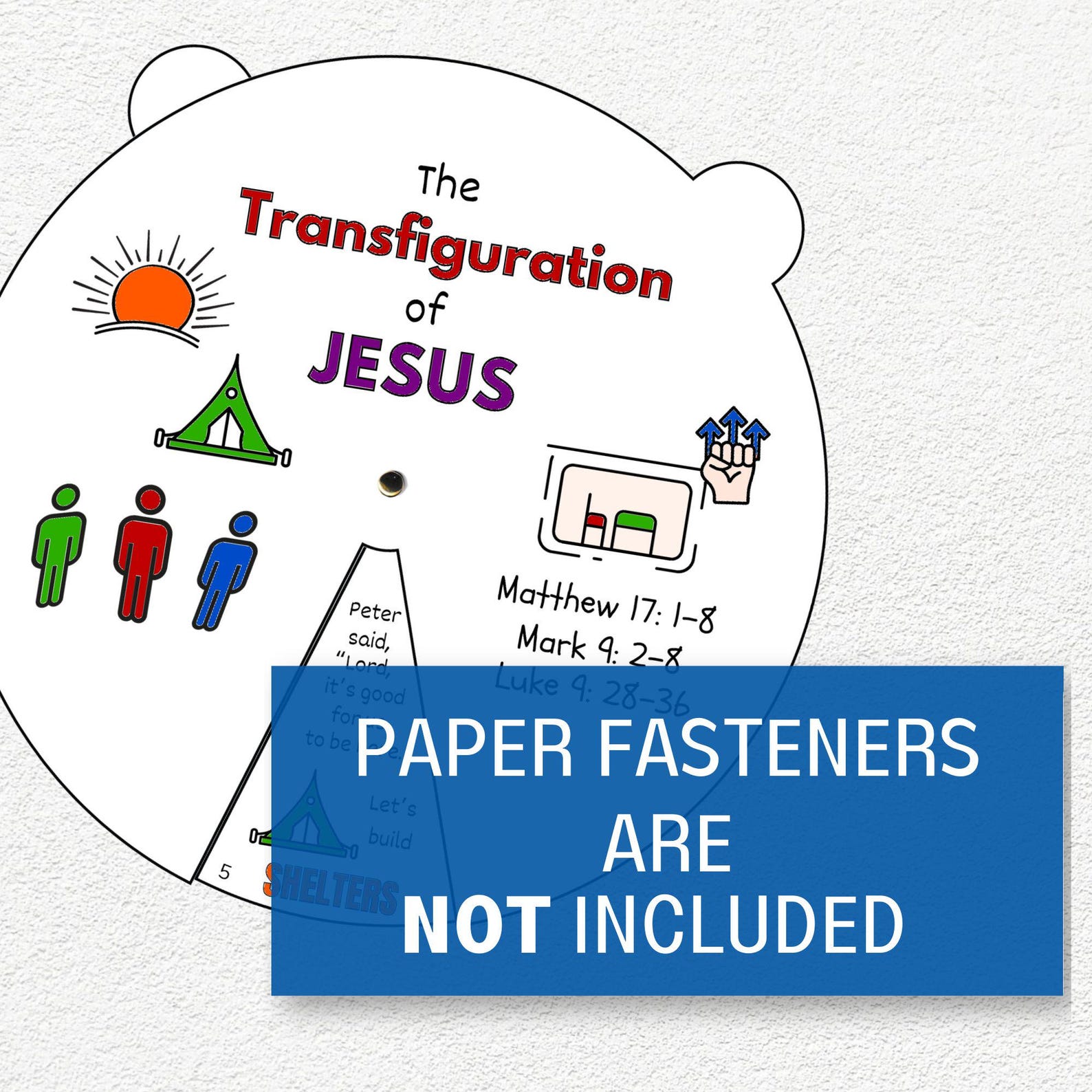 Transfiguration of Jesus Coloring Wheel, Sunday School Lesson ...