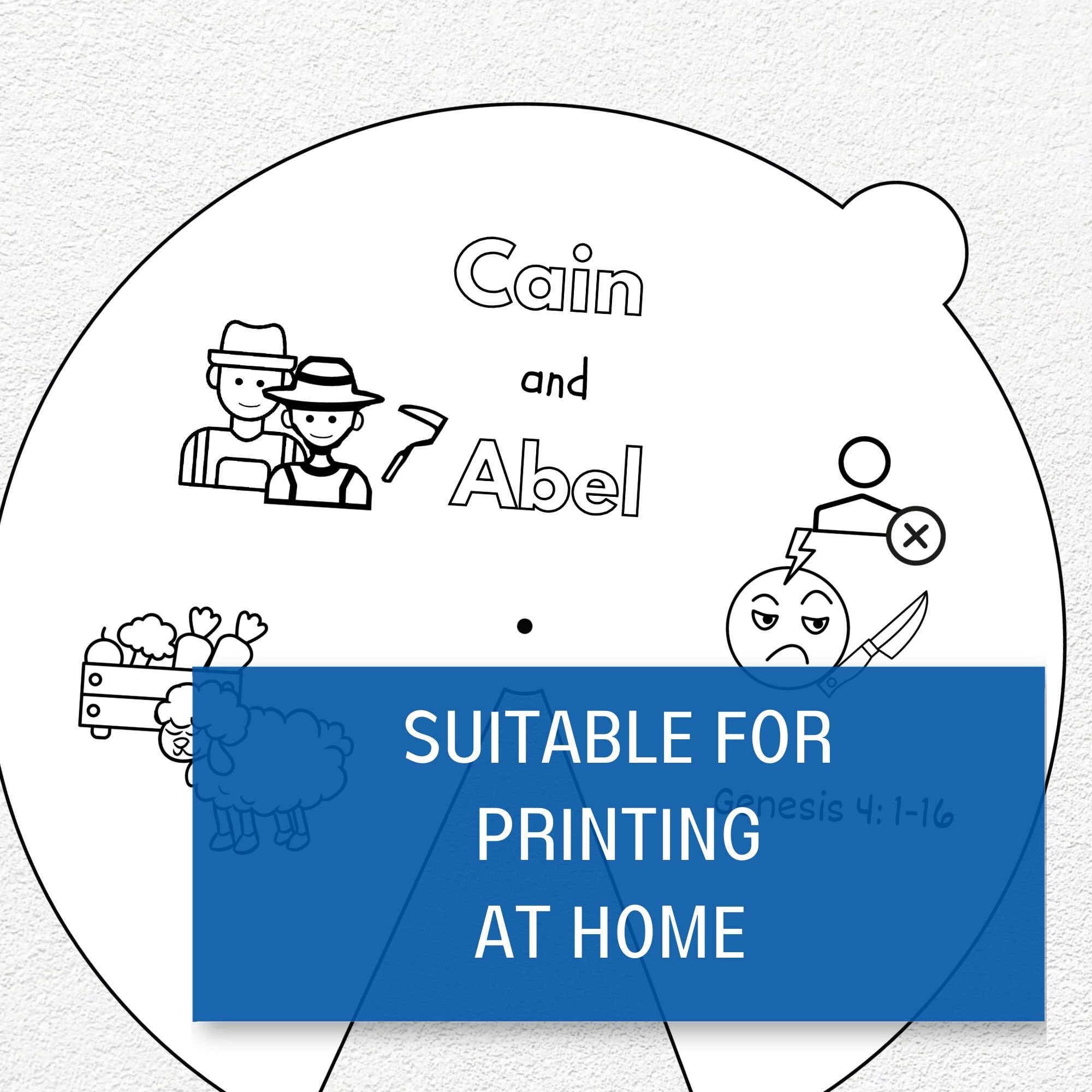 Cain and Abel Coloring Wheel, Printable Sunday School Lesson, Bible ...