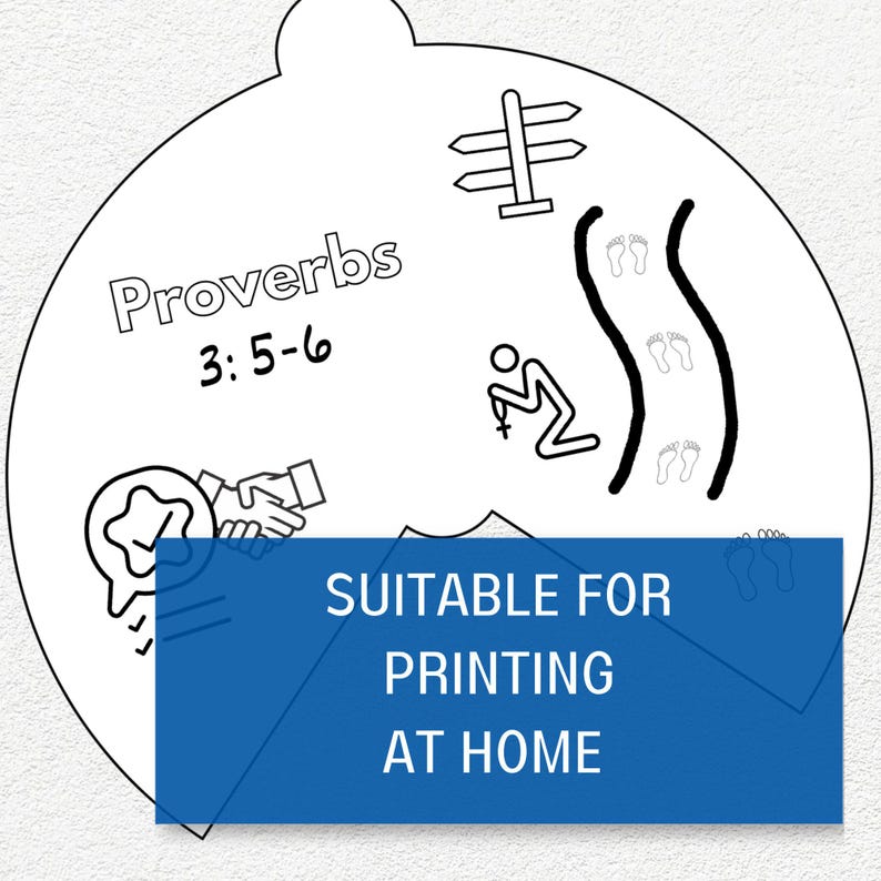 Proverbs 3:5-6 Coloring Wheel, Printable Sunday School Lesson, Trust in ...