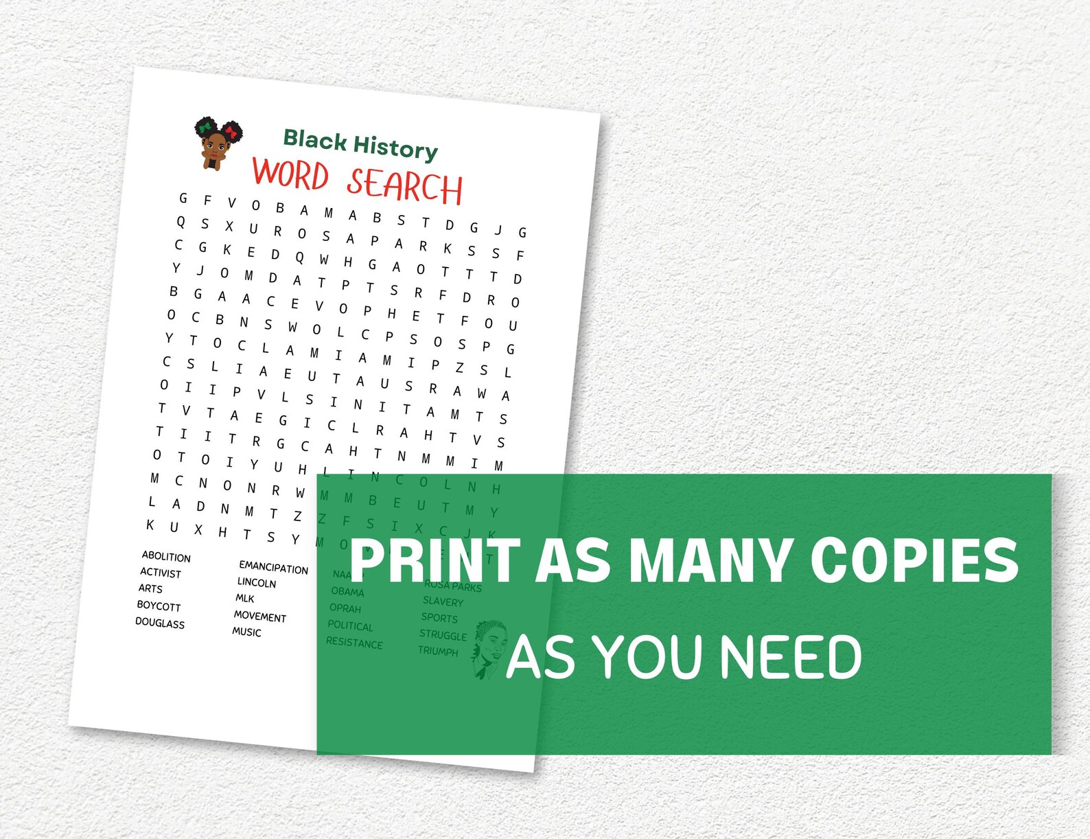 Black History Word Search Printable, Black History Month Worksheets ...