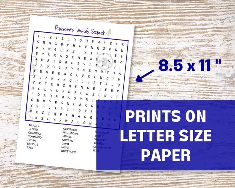 Passover Word Search Games, 2 Printable Party Games for the Family ...