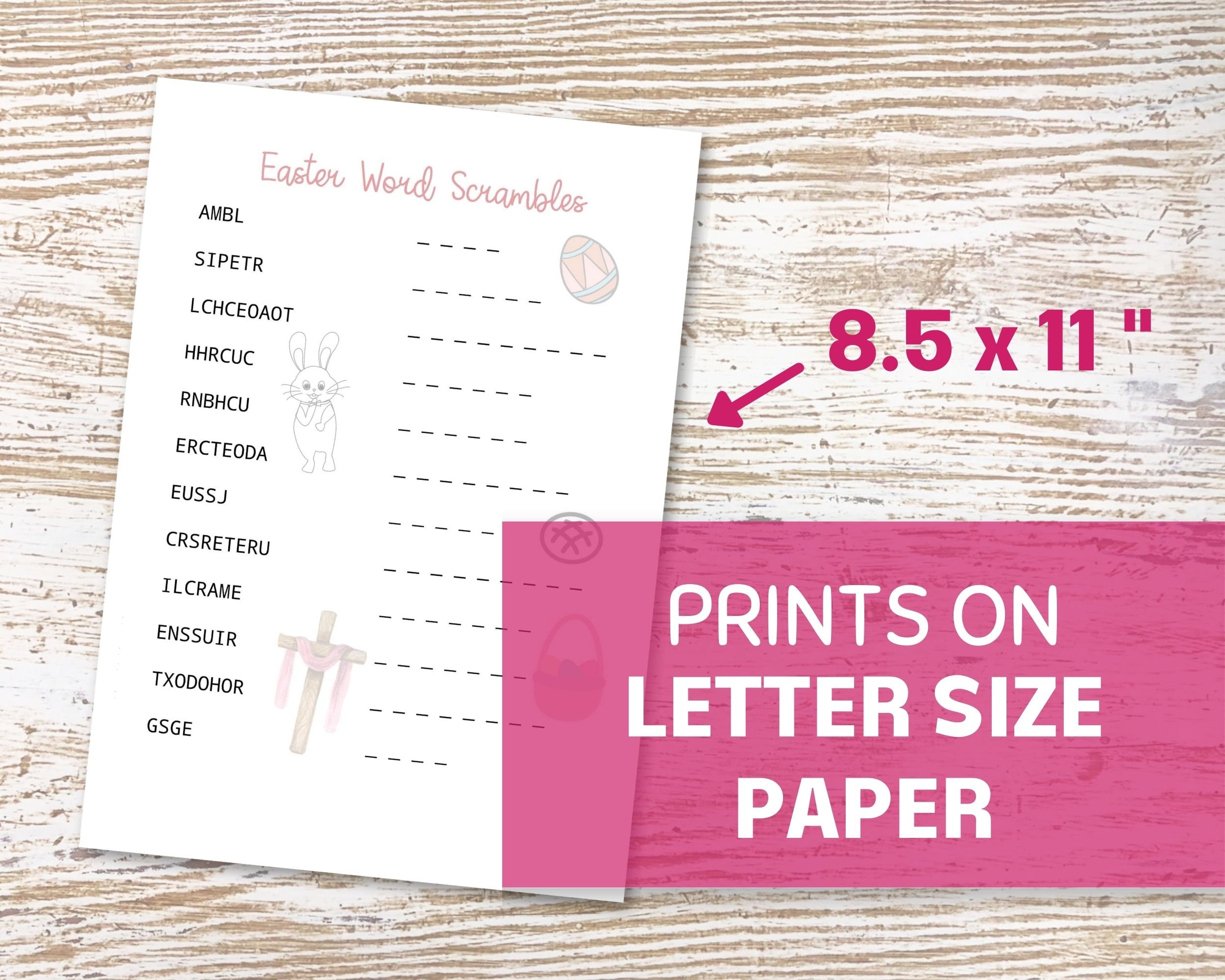 Easter Word Scramble Printable, 2 Easter Game Printables, Word Puzzle ...