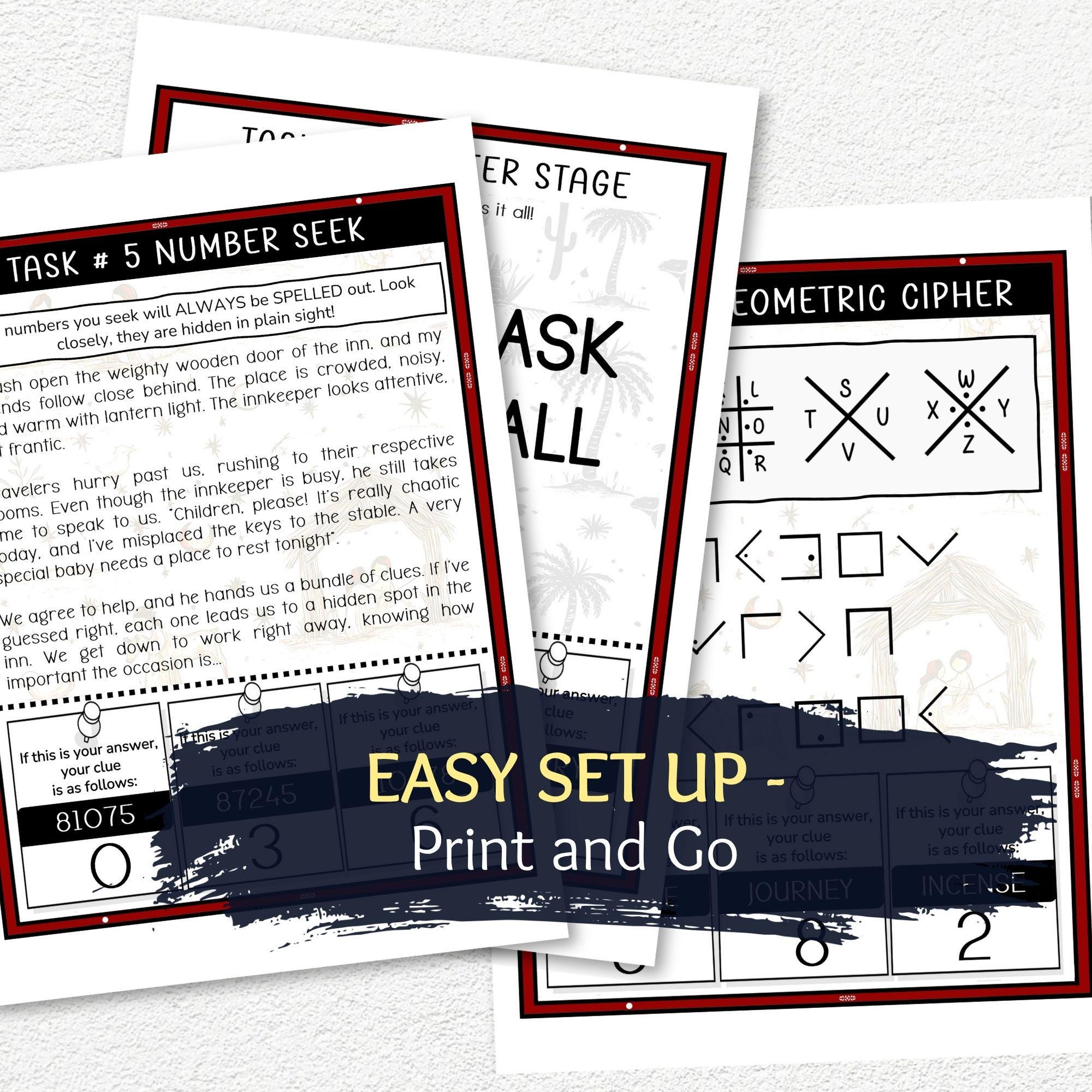 Nativity Escape Room, 12 Printable PDF Puzzles, Christmas Nativity ...