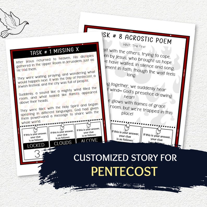 Pentecost Escape Room, 12 Printable PDF Puzzles, Pentecost Game for ...