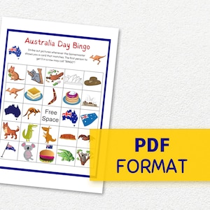 Australia Day Bingo, 50 Straya Day Bingo Printable Cards, Australian ...