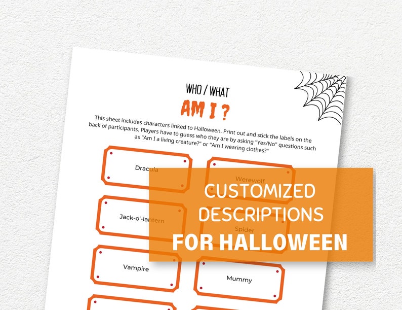 Halloween Who Am I Game, Halloween Guess Who, Who Am I Guessing Game ...