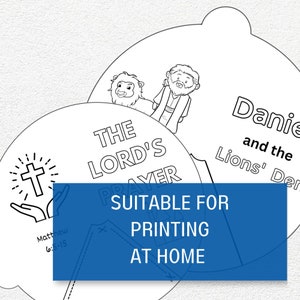 Sunday School Coloring Wheel Bundle, 12 Printable Sunday School Craft ...