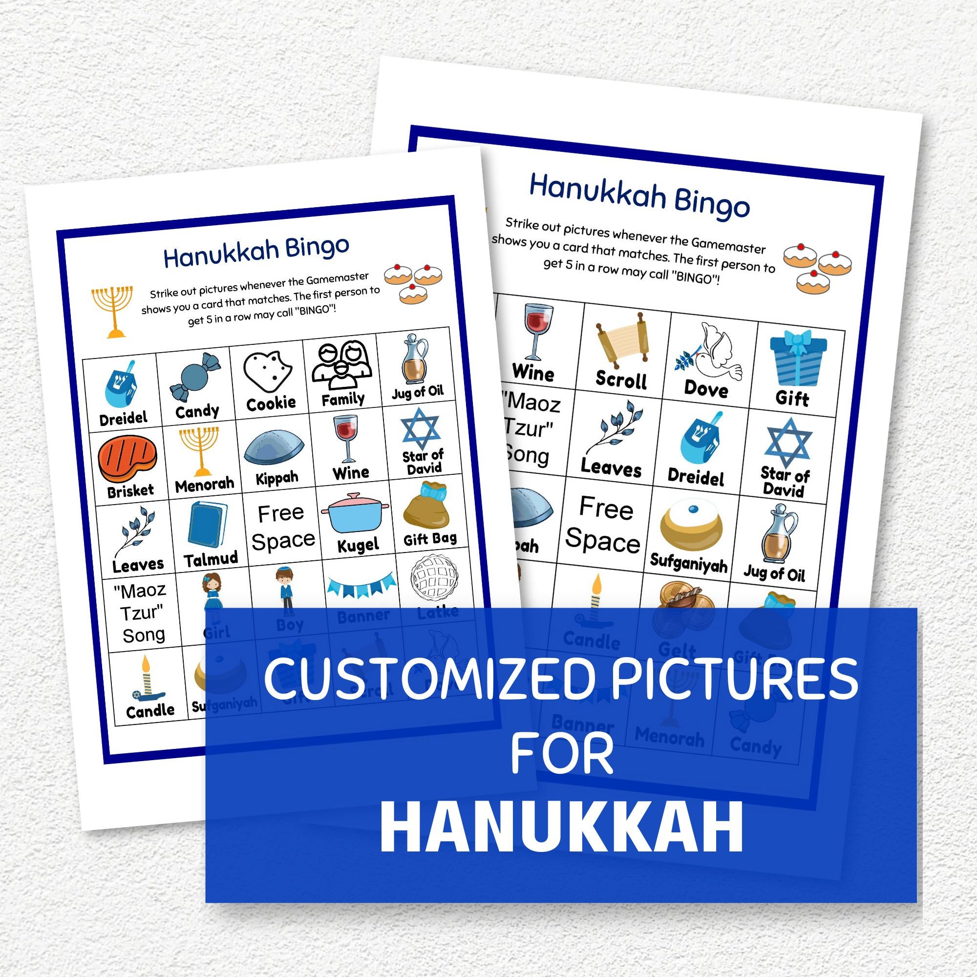 Hanukkah Bingo Game Printable, 50 Holiday Bingo Cards PDF, Chanukah ...