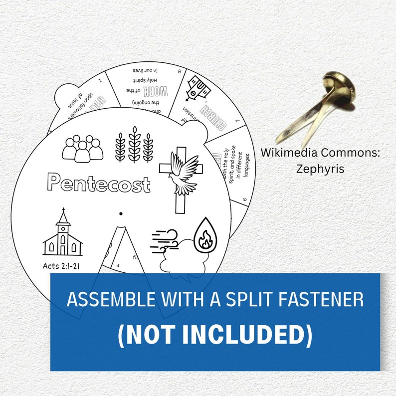 Pentecost Coloring Wheel, Printable Sunday School Lesson, Pentecost ...