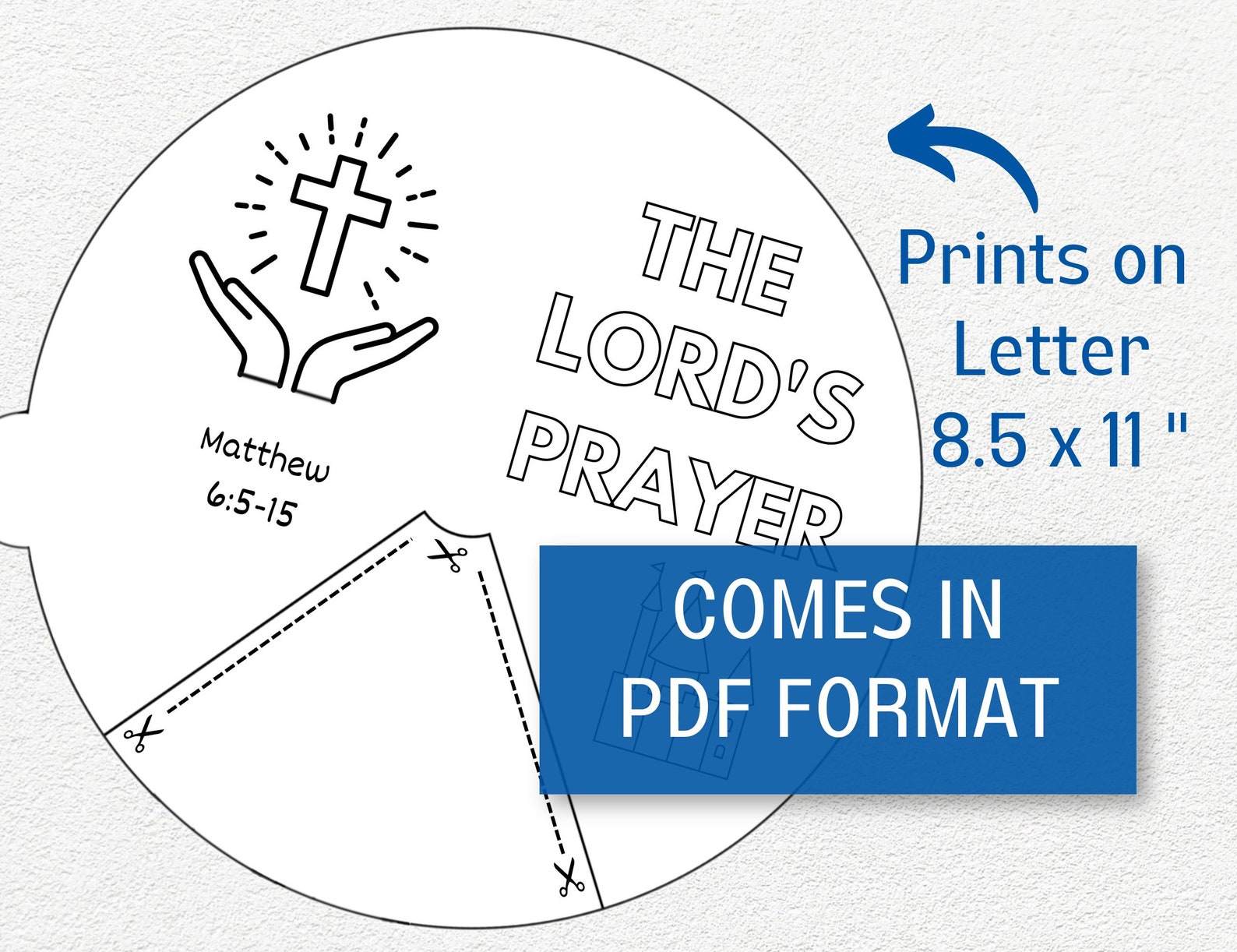 The Lord’s Prayer Coloring Wheel, Printable Scripture Activity, the ...