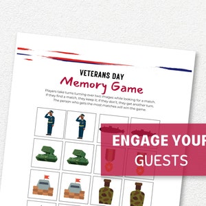 Veterans Day Memory Match Game, Veterans Day Memory Game Printable ...